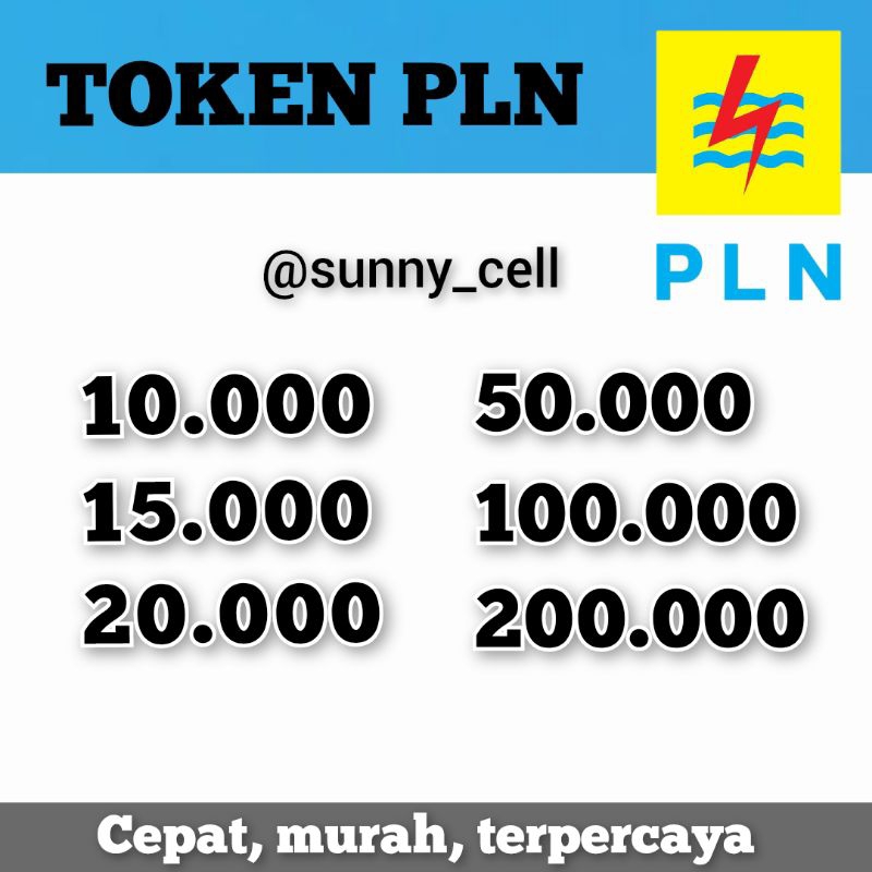 Jual Token PLN pulsa listrik prabayar 100k 200k KIRIM NO PLN VIA CHAT ...