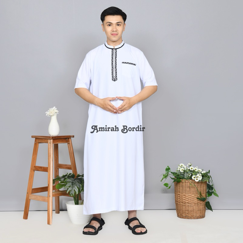 Jual JUBAH LAKI - LAKI DEWASA BORDIR SIMPEL ELEGAN GAMIS PRIA DEWASA LENGAN PENDEK | Shopee ...
