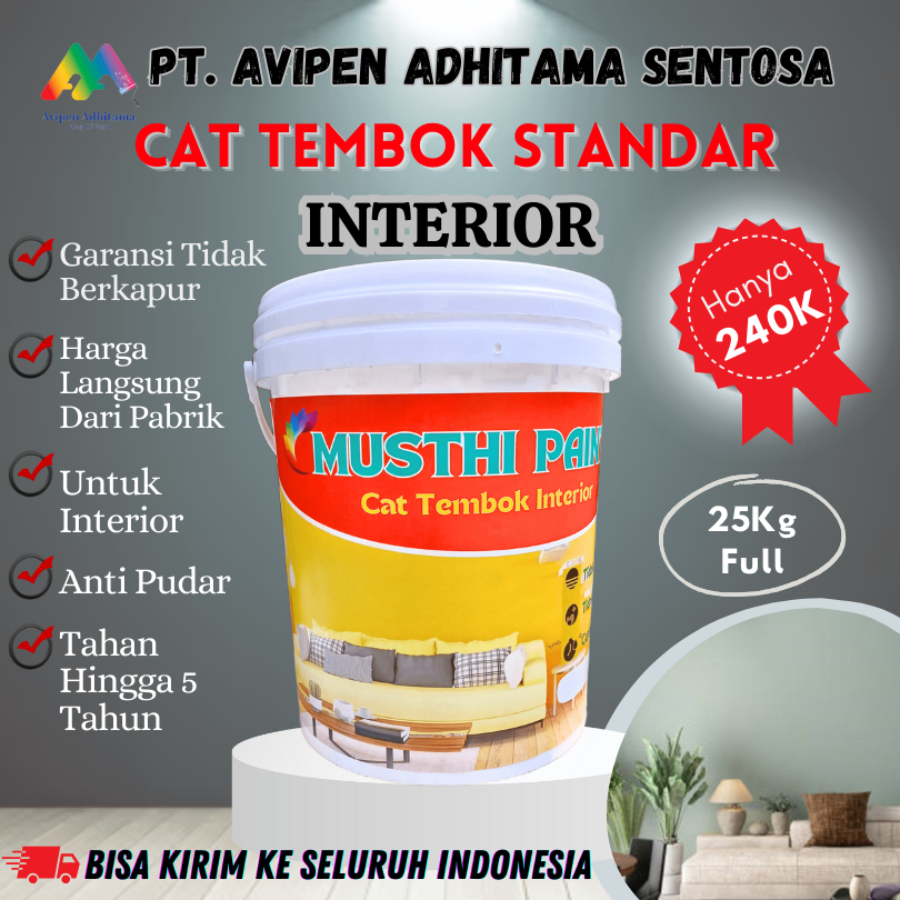 Jual Cat Tembok Dinding Interior Dalam Rumah Standar Pro Musthi Paint ...