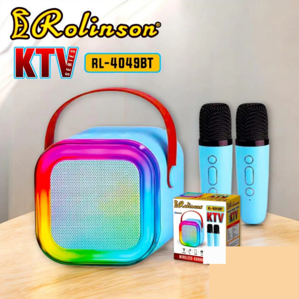 Jual SPEAKER KARAOKE MINI KTV ROLINSON RL-4049BT + 2 MIC BLUETOTH ...