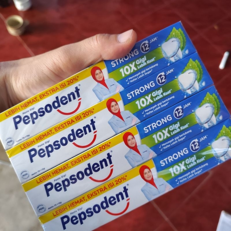 Jual 12 PCS PEPSODENT STRONG 75+15g isi 12 pcs atau 1 LUSIN | Shopee ...