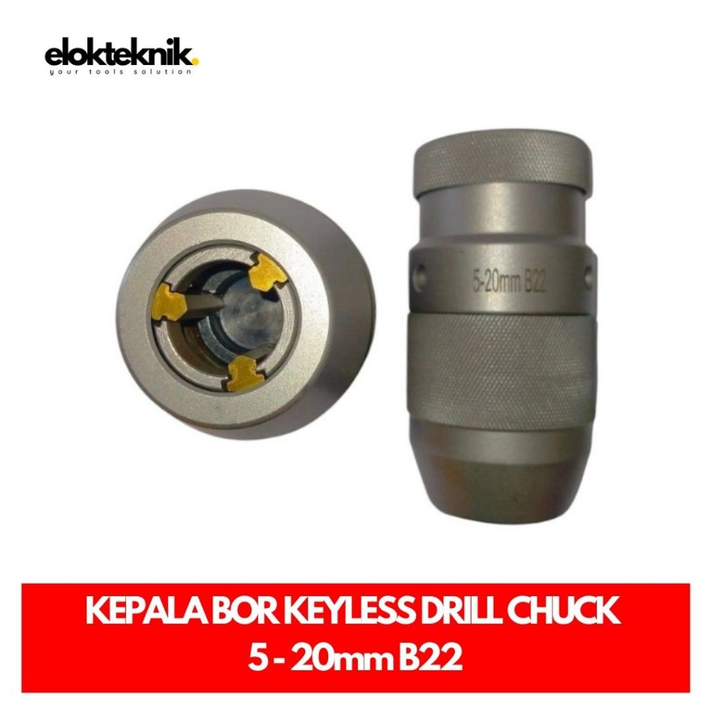 Jual Kepala Bor Keyless Drill Chuck 5-20mm B22 Gold Penjepit Mata bor ...