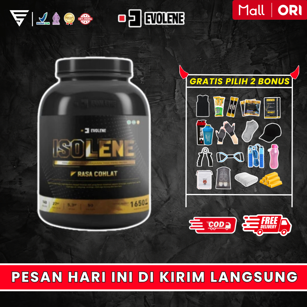 Jual Evolene Isolene Whey Protein Isolate Susu Penambah Massa otot (50 ...