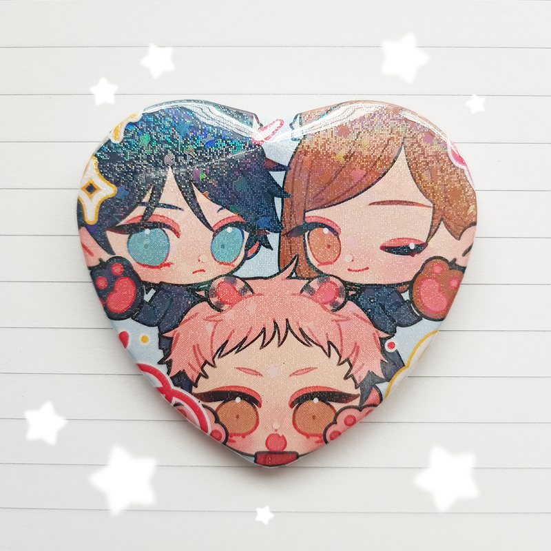 Jual [jujutsu kaisen] megumi yuuji nobara heart badge by shyav | Shopee ...