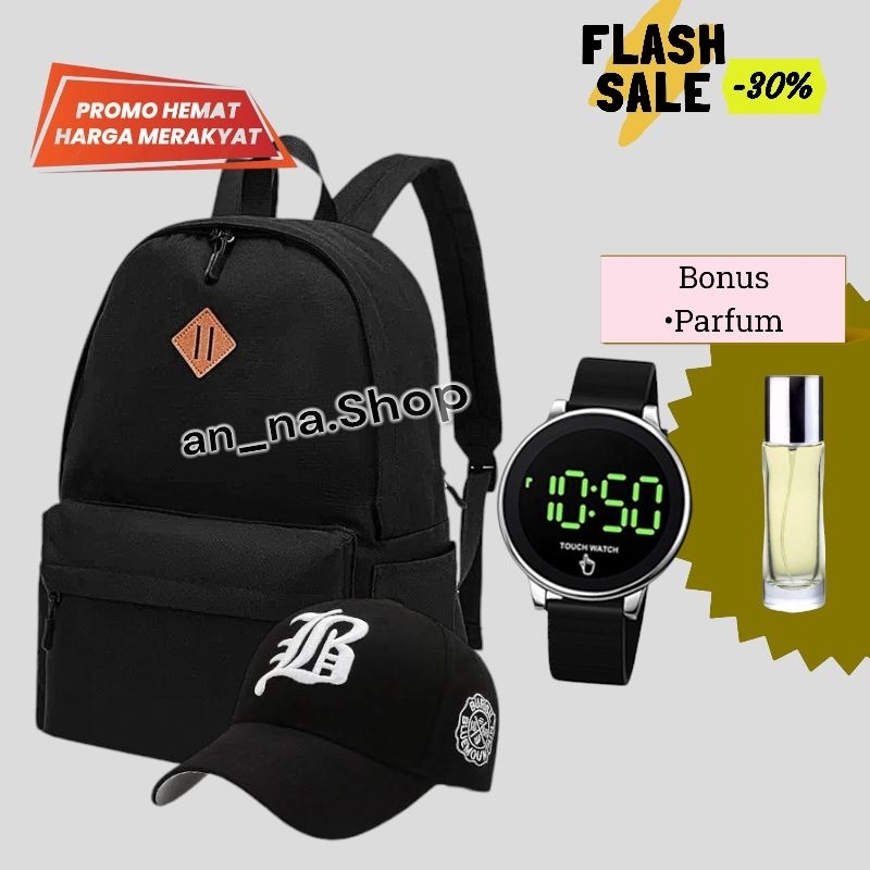 Jual TAS RANSEL PUNGGUNG SEKOLAH KERJA TAS DISTRO JAM TANGAN LED ...