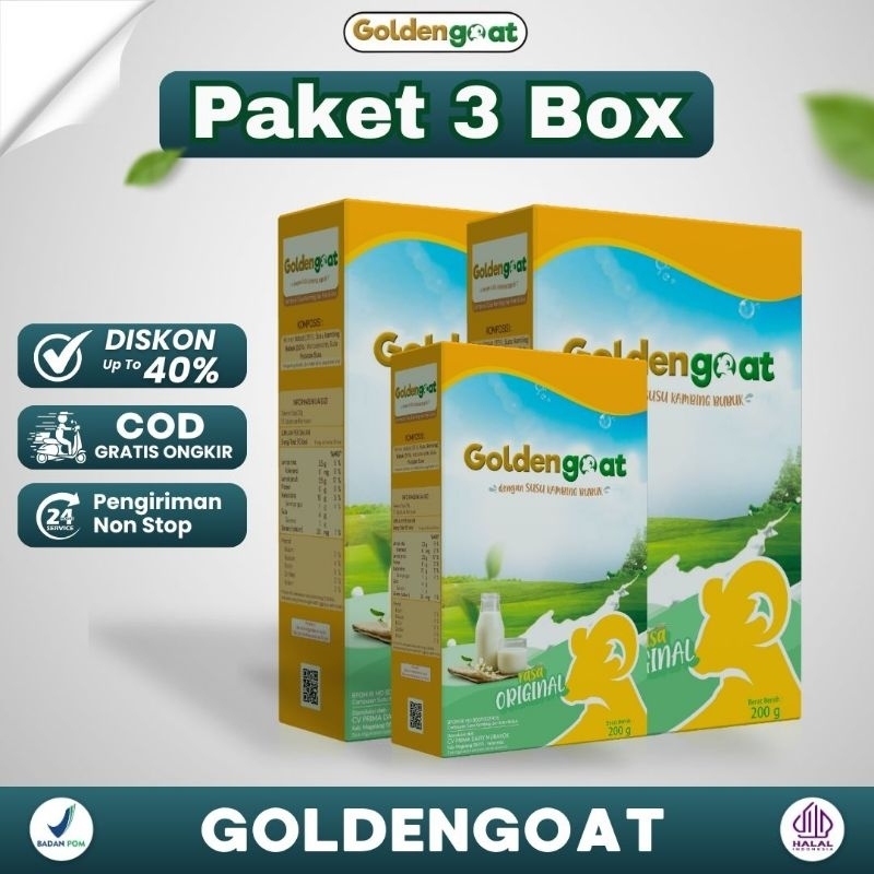 Jual Paket 3 Box Susu Kambing Etawa goldengoat - Susu Kambing Etawa Atasi Sesak Nafas, Nyeri ...