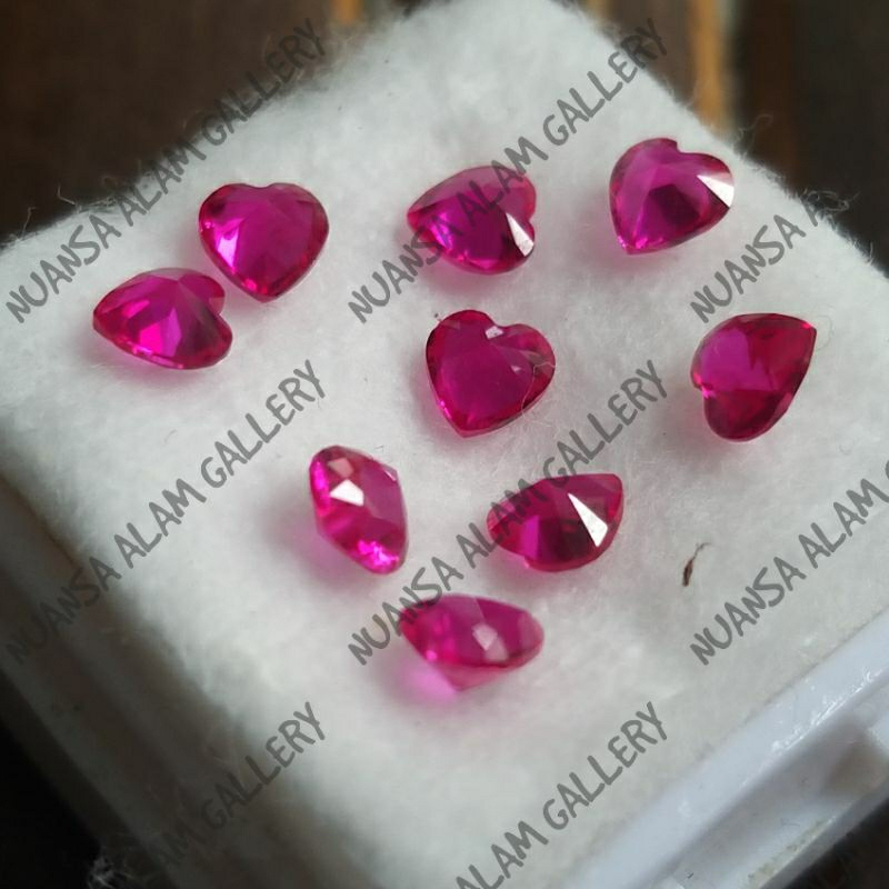 Jual Batu Permata Merah Delima Merah Siam Rose Bangkok 9 Mohz Heart ...