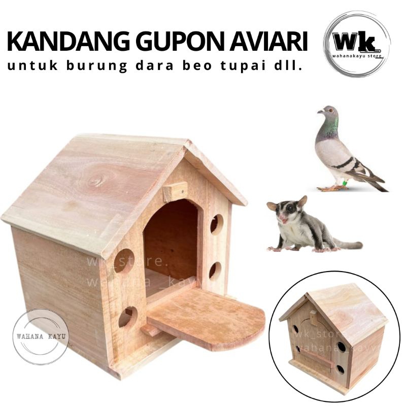 Jual RUMAH BURUNG TUPAI KAYU| RUMAH KANDANG AVIARI BETET | Shopee Indonesia