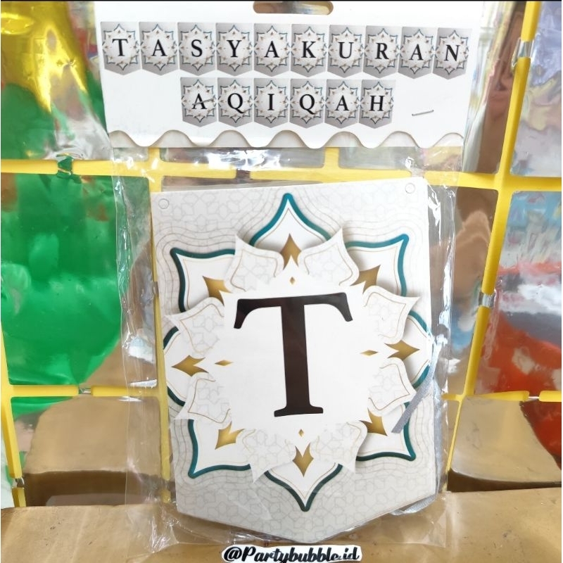 Jual Banner Flag tulisan Tasyakuran Aqiqah Syukuran Kelahiran bayi ...