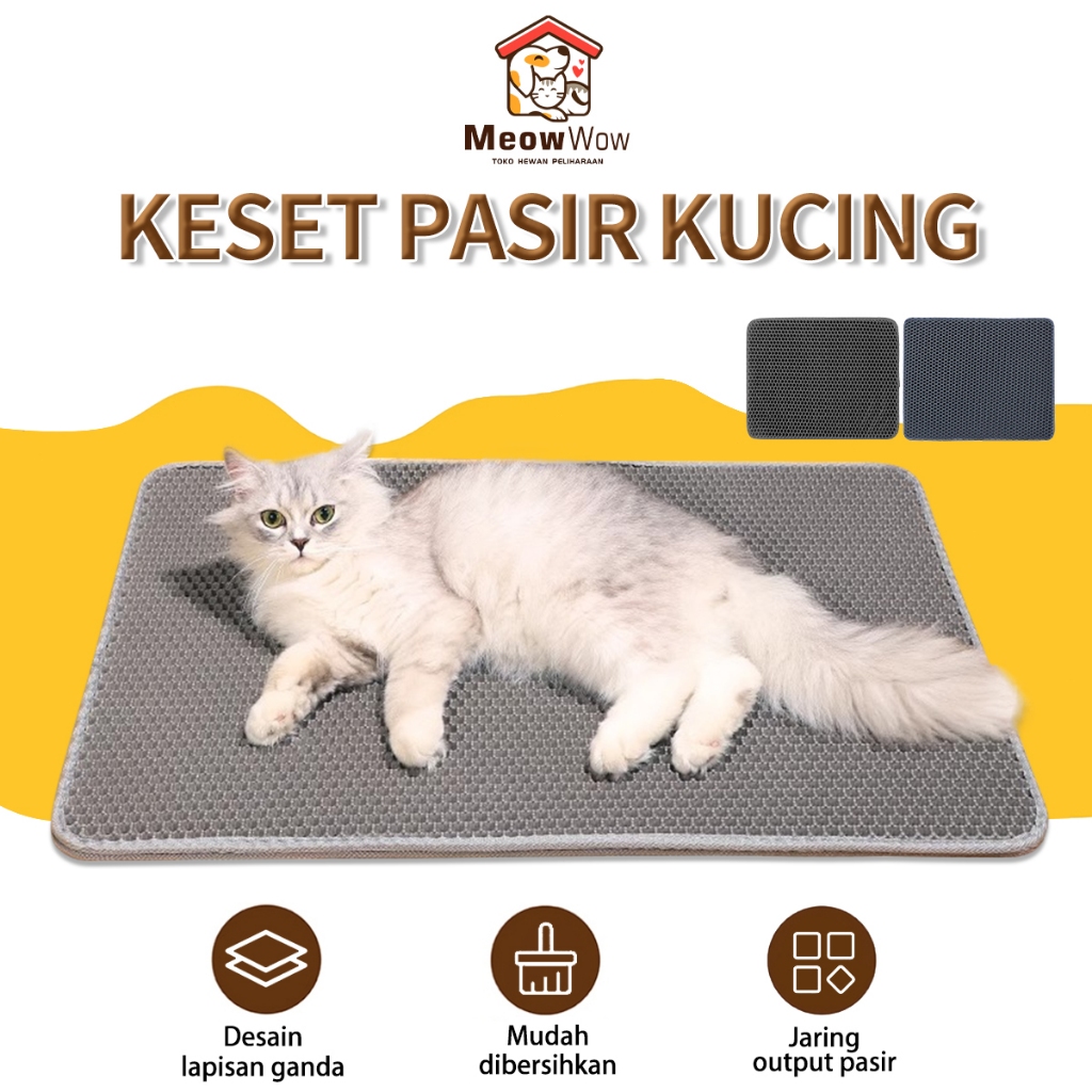 Jual Meow Wow Alas pasir kucing dua lapisKarpet Pasir Kucing | Shopee ...