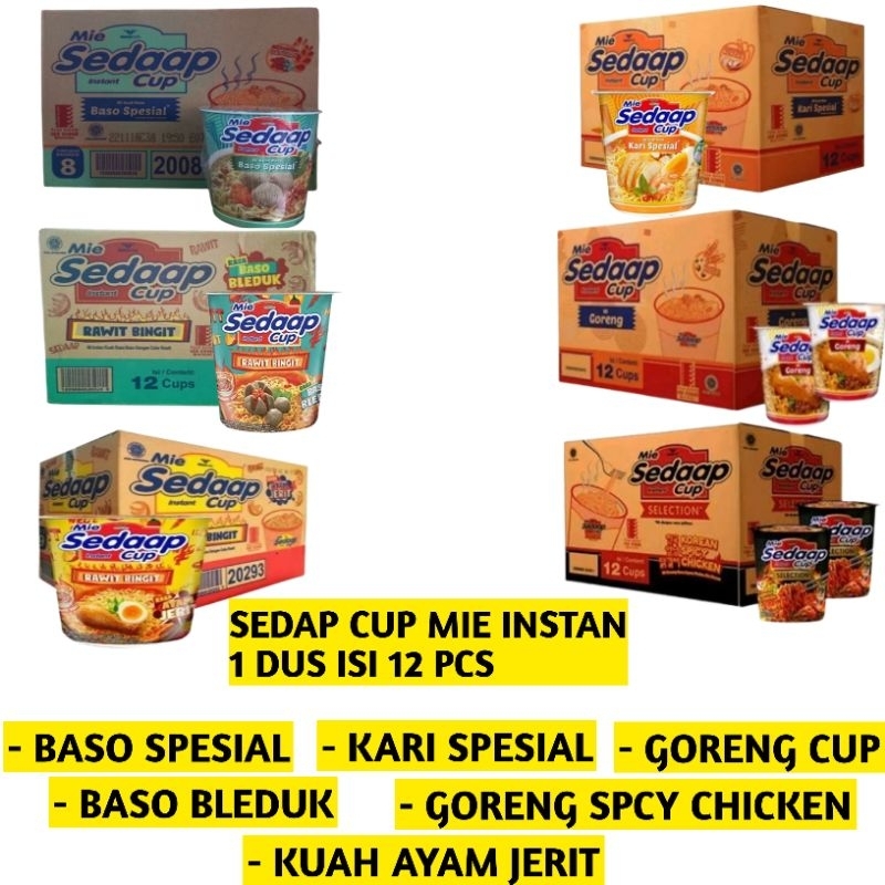 Jual Sedap cup mie instan 1 dus isi 12 pcs | Shopee Indonesia