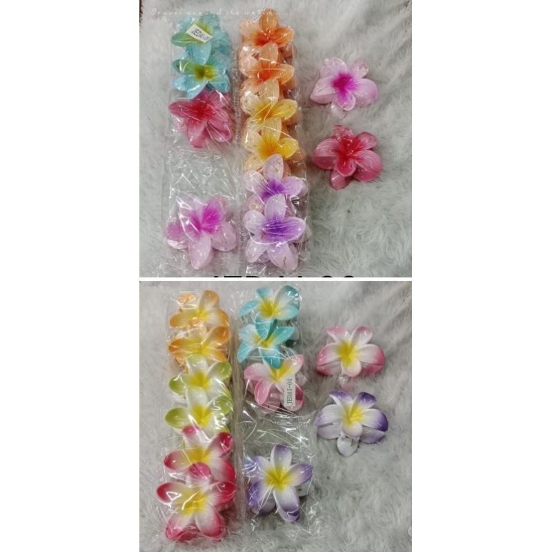 Jual ( 12pcs ) Jepitan Rambut Import Model Bunga Kamboja Jumbo 8cm ...