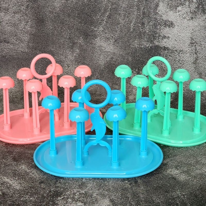 Jual Rak Gelas Tempat Gelas Stand Gelas Isi 6 Mercury Dolphin Tatakan ...