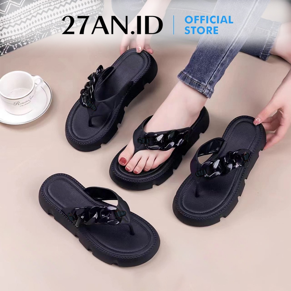 Jual ( 27AN.ID ) Sendal Jepit Wanita dengan Model Rantai EW08 Sendal ...