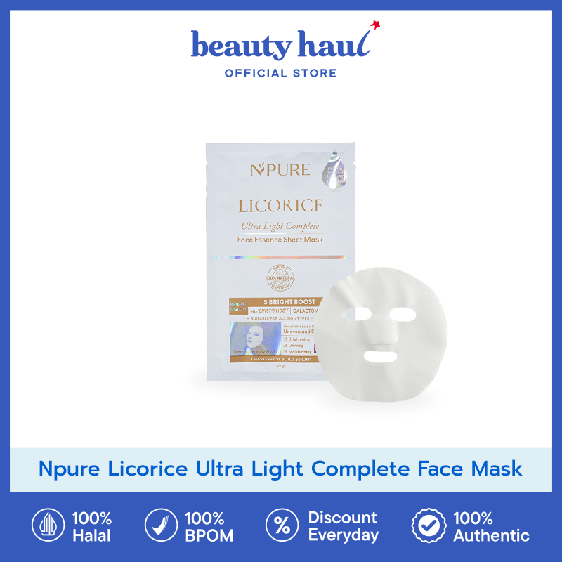 Jual NPURE Licorice Ultra Light Complete Face Essence Sheet Mask ...