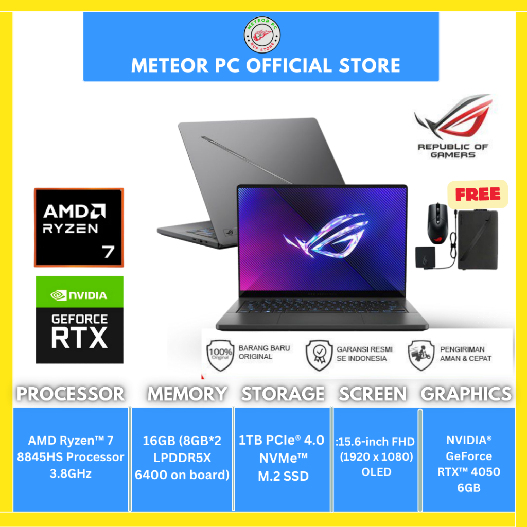 Jual Asus ROG Zephyrus G14 GA403UU-R745OL6G-O /AMD Ryzen 7-8845HS/16GB ...