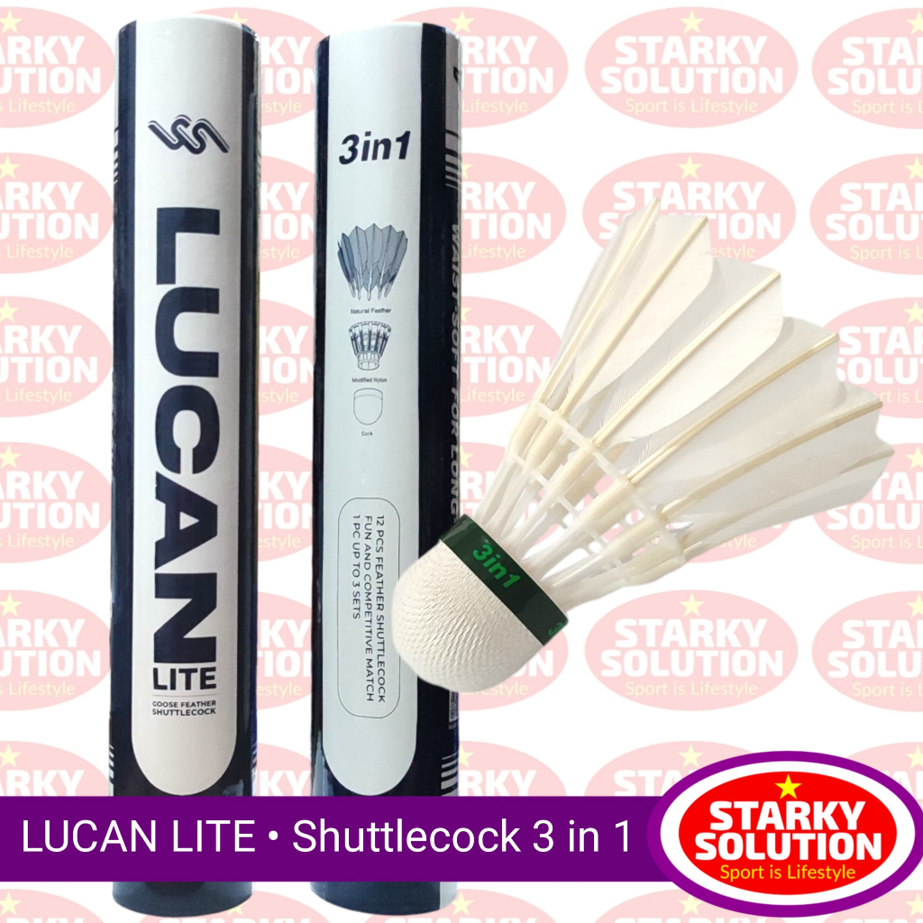Jual Shuttlecock LUCAN LITE 3 in 1 Badminton Kok Bulutangkis Kock 3in1 ...
