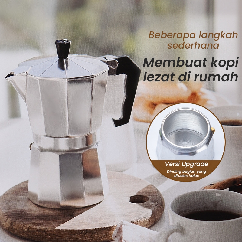 Jual Moka Pot Aluminium Italia,Pembuat Kopi Ekstraksi Italia,Moka pot ...