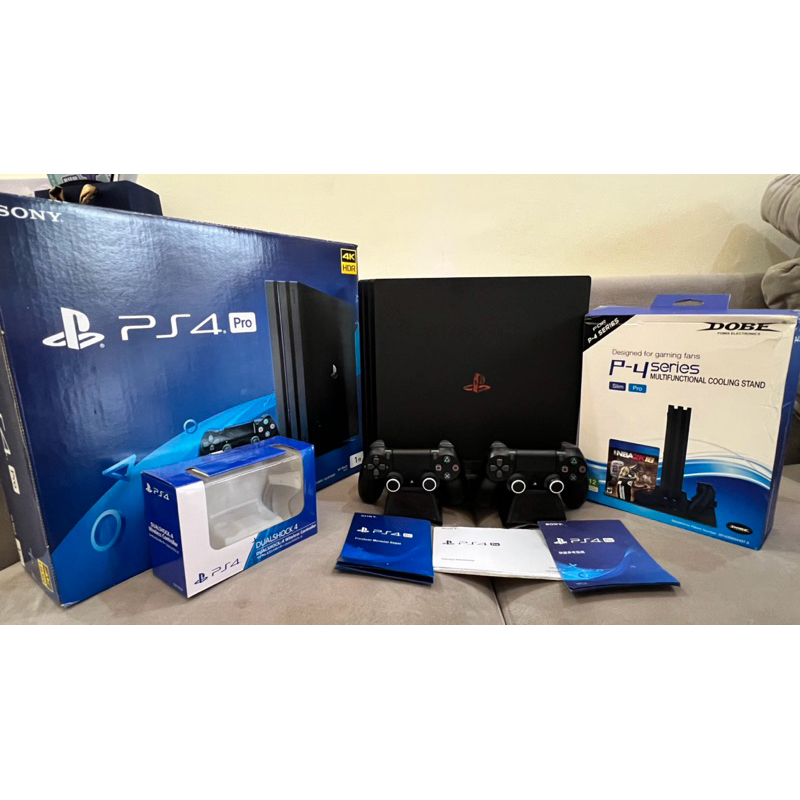 Jual PS4 Pro 1TB 4K HDR seri CUH-7218B 2 Stick ORI Fullset Lengkap 12 Game AAA Permanen dan ...