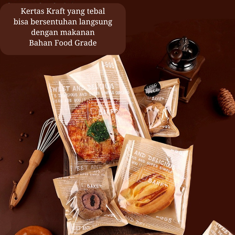 Jual Paper Kraft Bread Bag l Kantong Kertas Minyak Kraft Roti Donat ...