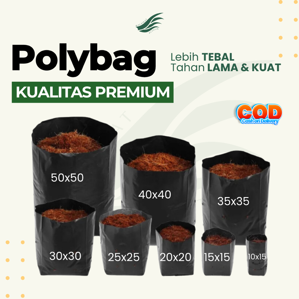 Jual 1 Pack Polybag Tanaman Polibag Tebal Kecil Sedang 15x10 20x20 ...