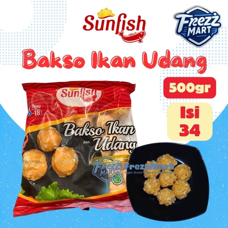 Jual Sunfish Bakso Ikan Udang 500gr Baso Shrimp Fish Ball Ikan Olahan ...