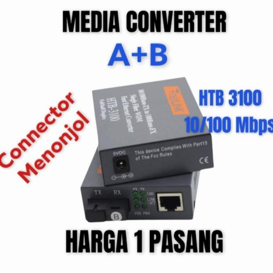 Jual Media Converter fo tanpa adaptor - HTB 3100 AB | Shopee Indonesia
