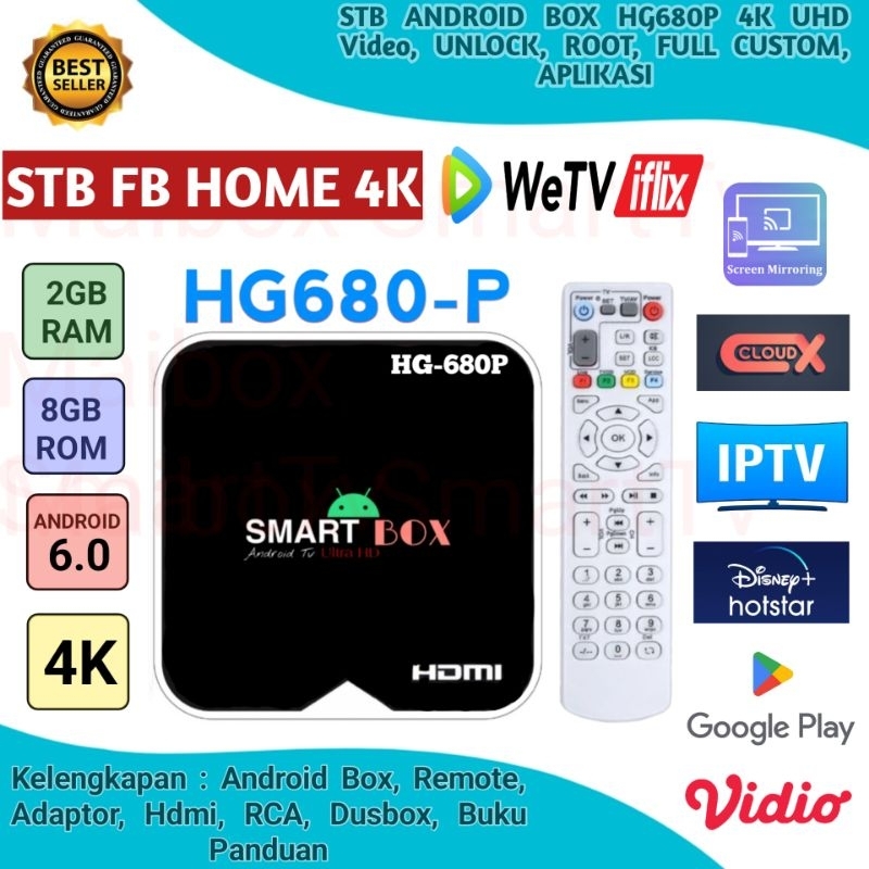 Jual STB SMART TV BOX HG680P 4K RAM2 Full Aplikasi | Shopee Indonesia