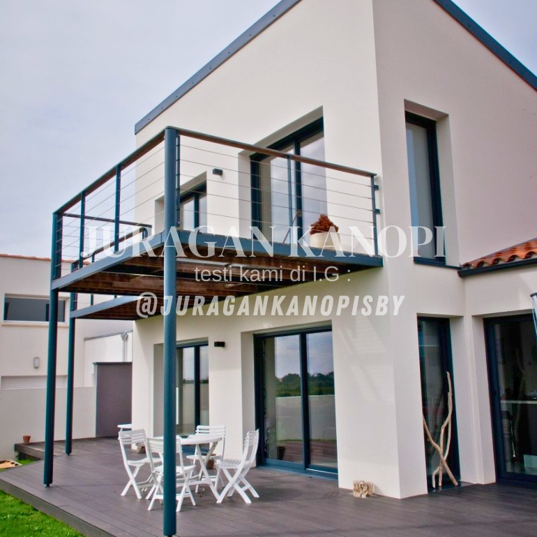Jual Kanopi balkon minimalis terpasang / mezzanine rangka baja | Shopee ...