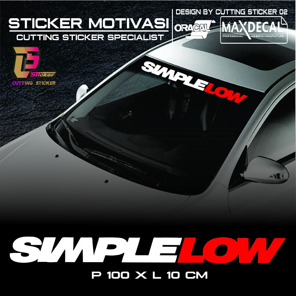Jual Sticker Kaca Depan Mobil Simple Low Ukuran 100 CM X 10 CM | Shopee ...