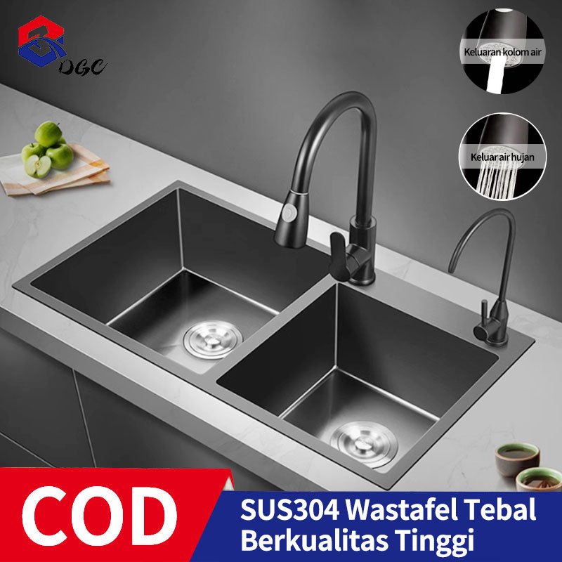 Jual DGC Kitchen Sink 304 Stainless 8245CM Bak Cuci Piring Hitam Cuci ...
