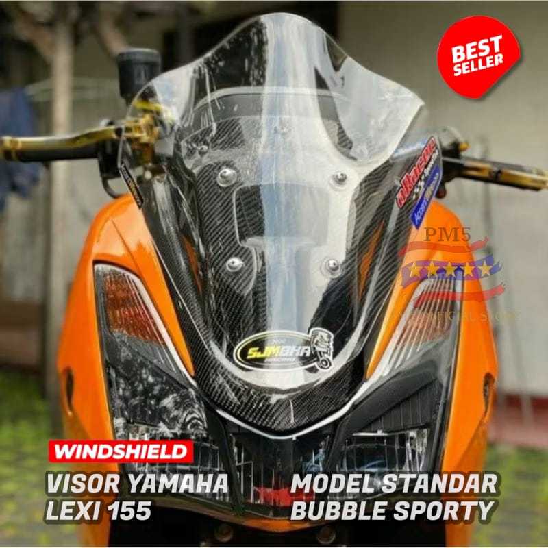 Jual Visor Yamaha Lexi Windshield Lexi Standar Bubble Sporty Visor Lexi ...
