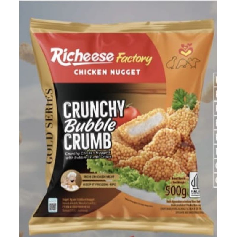 Jual Richeese Factory Crunchy bubble crumb chicken nugget 500gram ...