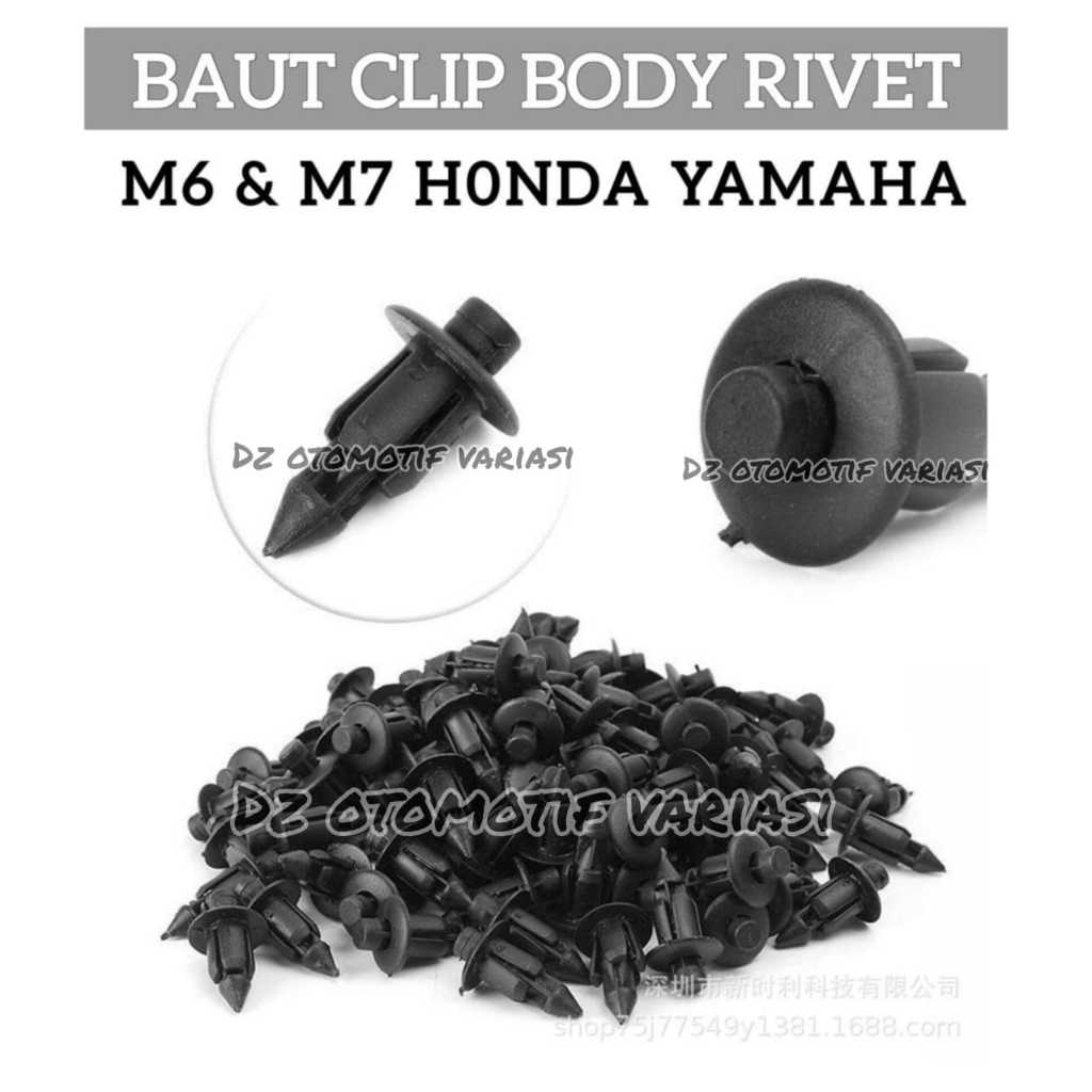 Jual Baut Clip Body Rivet Motor M6 M7 Import Model Tumpul dan Lancip ...
