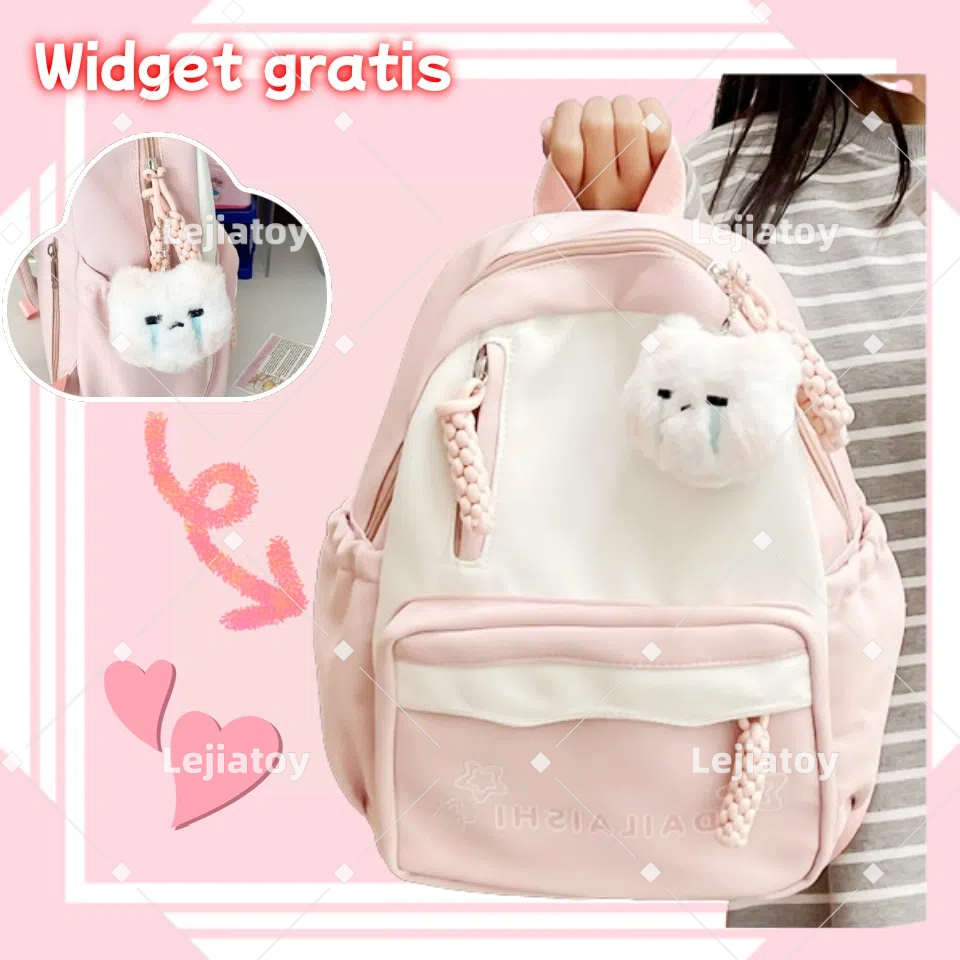 Jual 【Ready】Tas Sekolah lucu Wanita Kecil Macaron Kuliah/Tas Ransel ...