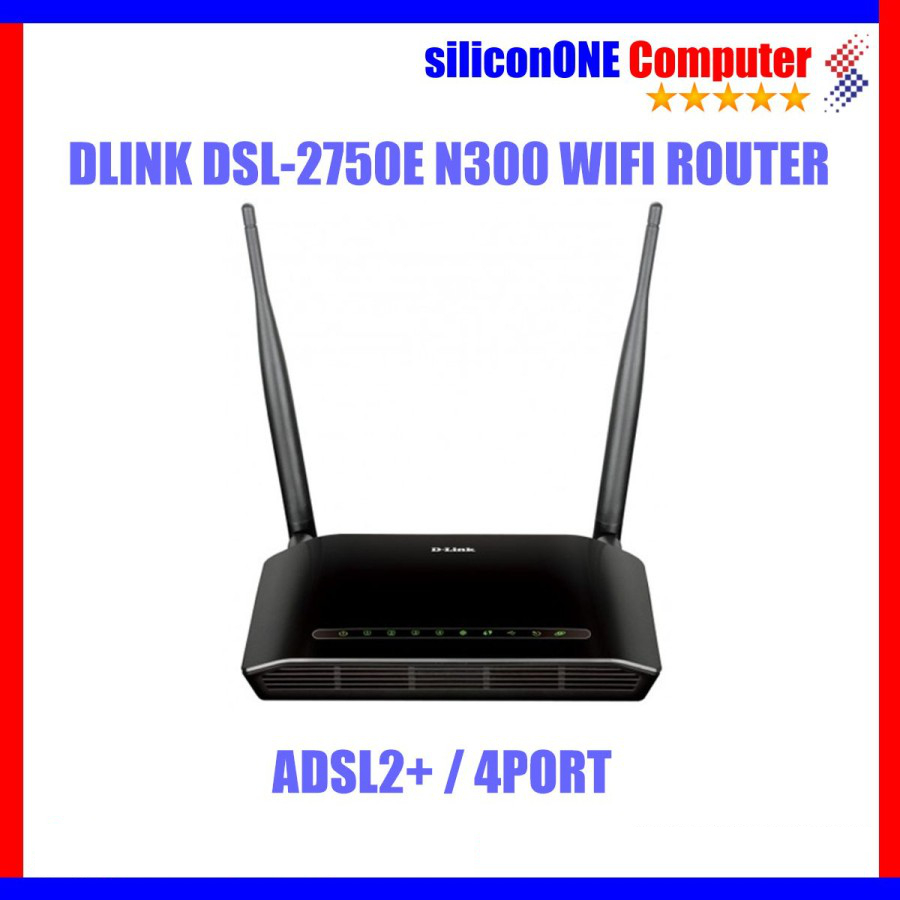 Jual DLINK DSL-2750E N300 Wireless ADSL2+ 4-Port Wi-Fi Router | Shopee ...