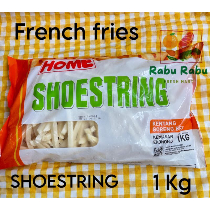 Jual HOME Kentang Goreng French Fries Shoestring goreng frozen potato 1 kg | Shopee Indonesia
