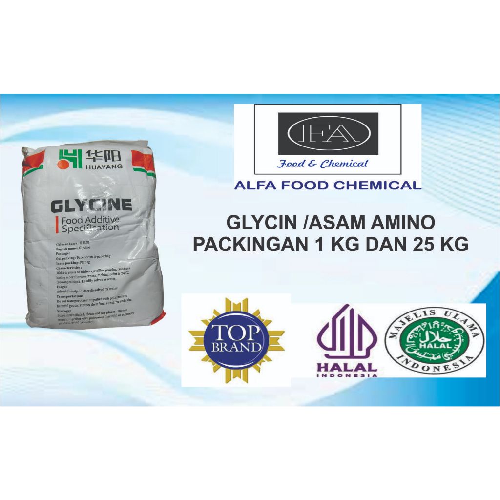 Jual GLYCIN/GLYSIN FOOD GRADE PACKINGAN 1 KG DAN 25 KG BERSERTIFIKAT ...