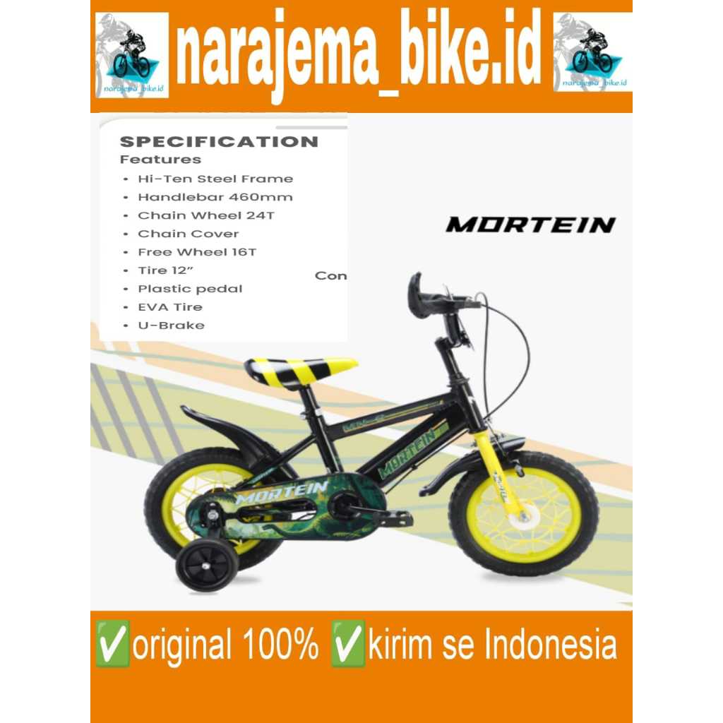 Jual Sepeda Anak Laki BMX MORTEIN MN 9.0 Ukuran 12 Inch Ban EVA Usia ...