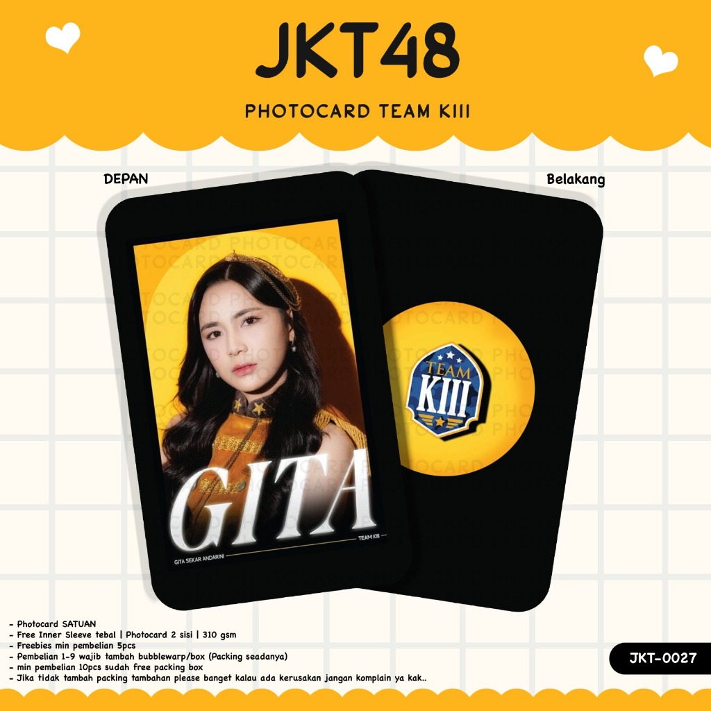 Jual PHOTOCARD JKT48 ALBUM TEAM KIII DAN TEAM J 2 SISI LAMINASI GLOSSY BAHAN TEBAL FANMADE ...