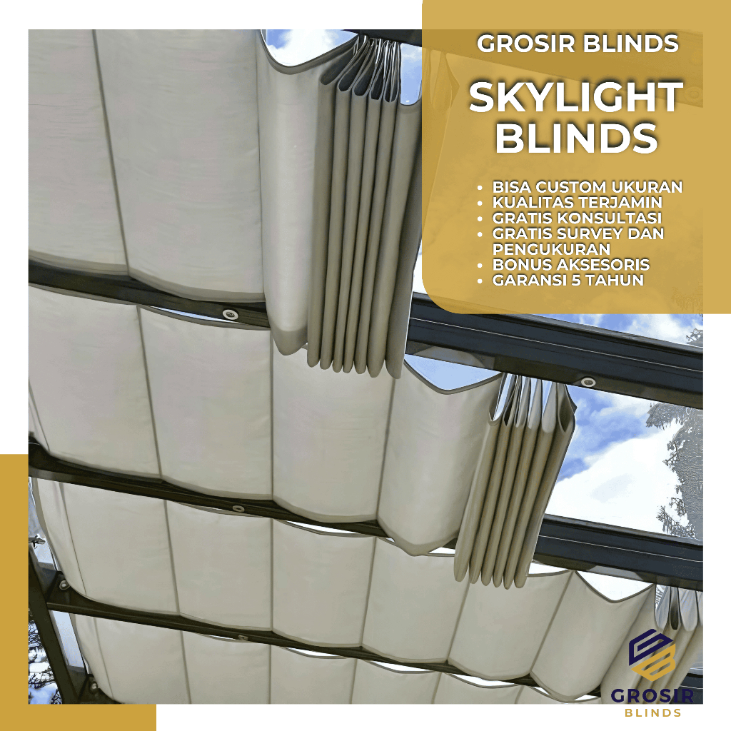 Jual Skylight Blinds Putih Harga Grosir Tirai Atap Skylight Blind ...