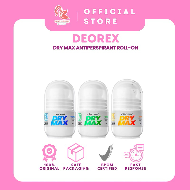 Jual ️Bunoshopp28 ️ DEOREX Dry Max Antiperspirant Roll-On 30ml | Shopee ...