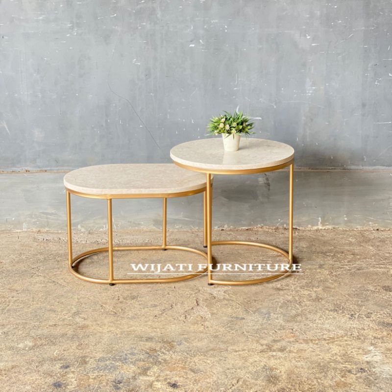 Jual meja sudut top marmer asli meja pojok meja kecil side table ...
