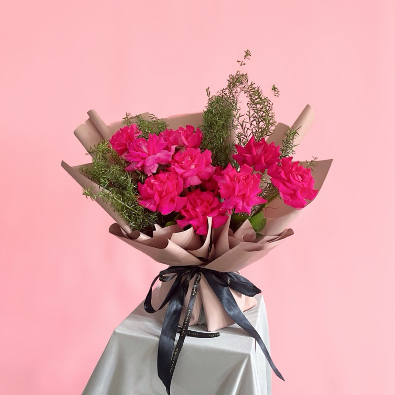 Jual Infleurens BUNGA ASLI FRESH - Faux Pop color Bouquet hot pink ...