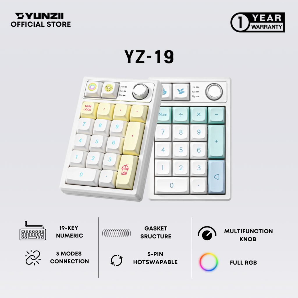 Jual Yunzii YZ19 / YZ-19 Pro Mechanical Keyboard Numpad Wireless 3in1 ...