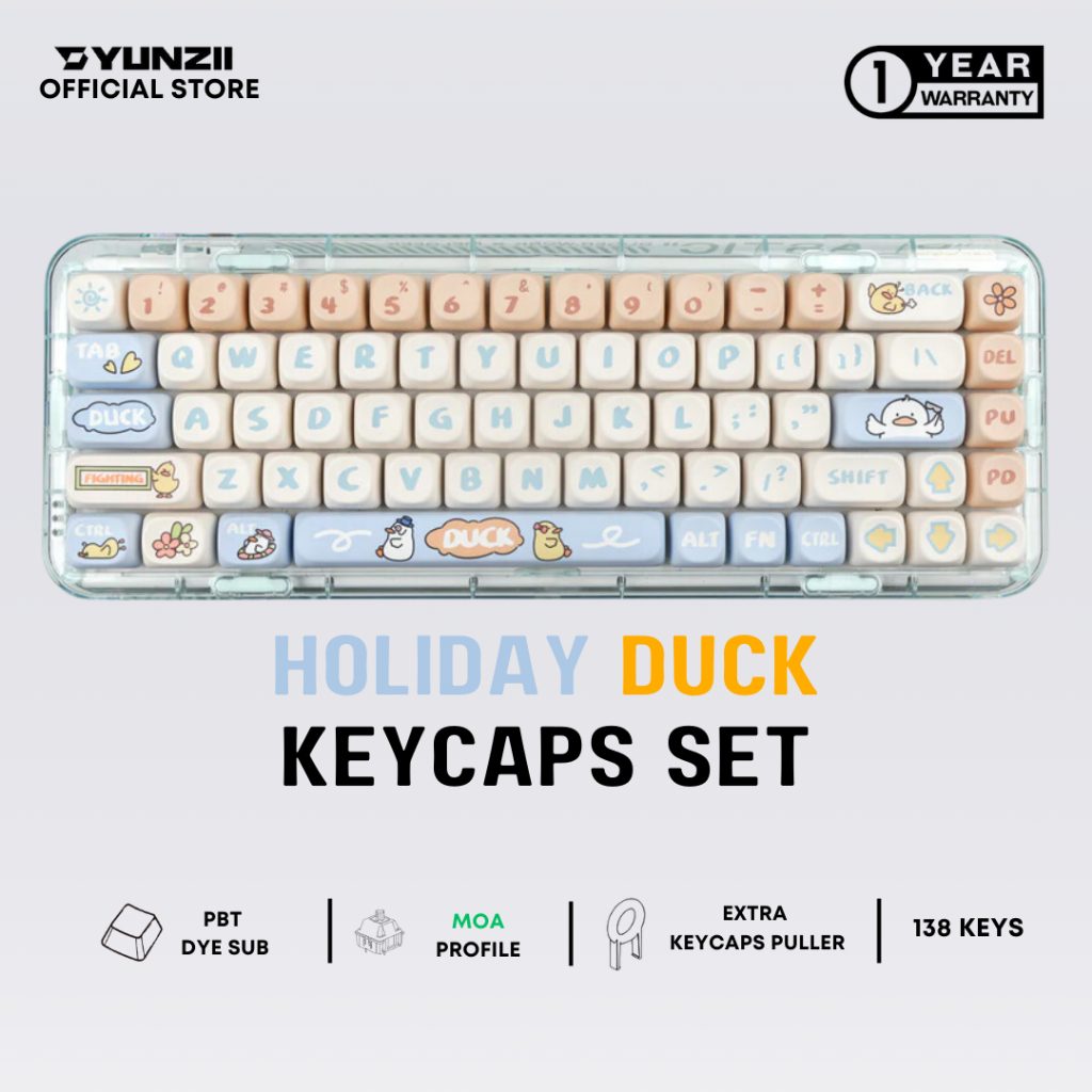 Jual Yunzii Holiday Duck Keycap Set PBT MOA Profile 138 Keys Full ...