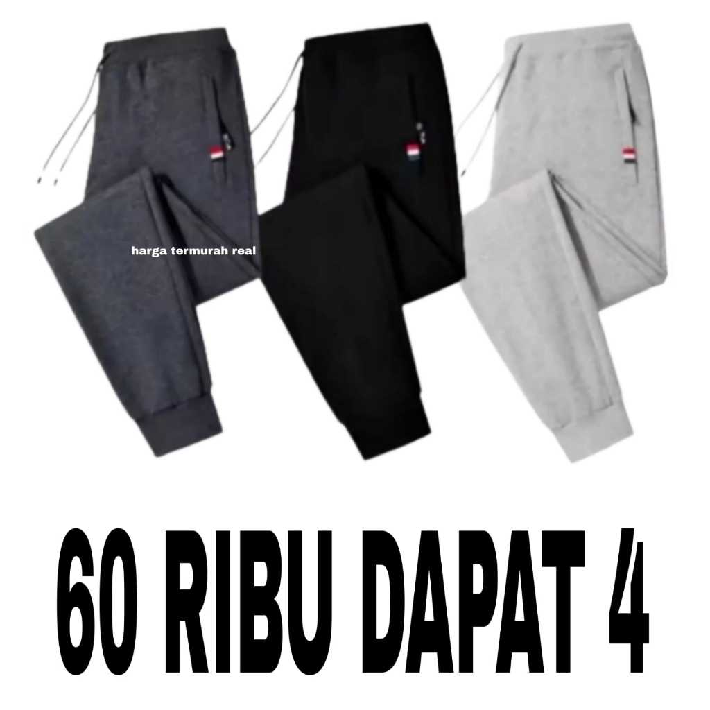 Jual TURUN HARGA !! 60 RIBU DAPAT 4 CELANA PANJANG JOGGER DISTRO / Celana training peria joger ...
