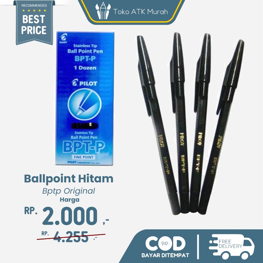 Jual Pulpen / Pen / Ballpoint Warna Hitam Pilot Bptp Asli Original ...