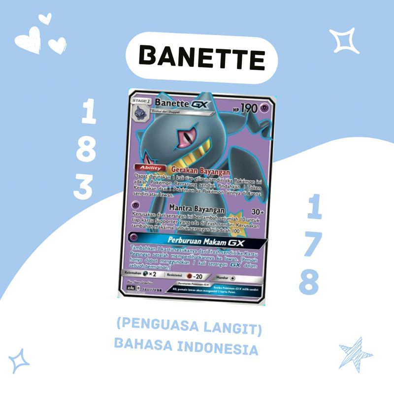 Jual Banette GX SR AS4A 183/178 Pokemon TCG Indonesia | Shopee Indonesia