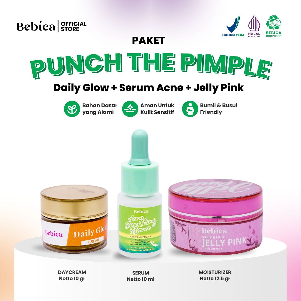 Jual BEBICA Paket Punch The Pimple - So Bright Jelly Pink + Acne ...